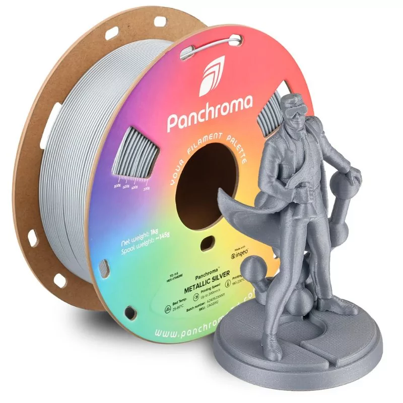 Panchroma™ PLA Metallic Silver - 1.75mm - 1kg - Polyfab3D