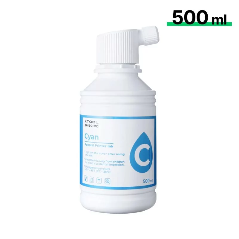 Cyan xTool Selected Ink 500 ml Apparel Printer - Polyfab3D