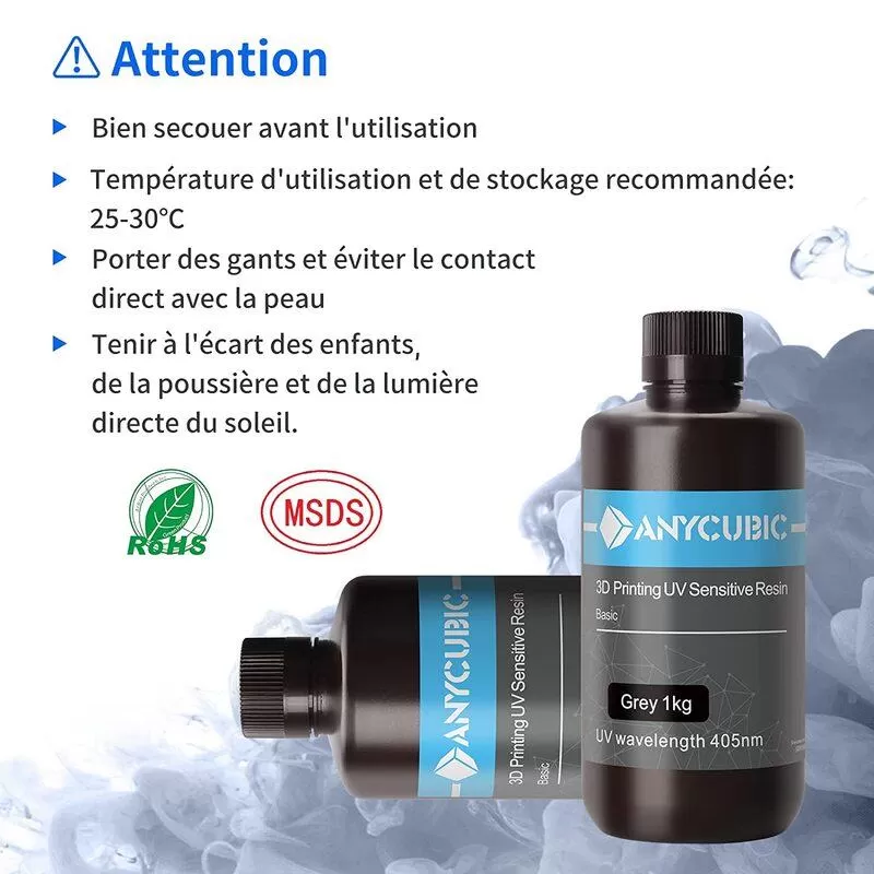 Standard Gray Resin Anycubic – 1 kg - Polyfab3D