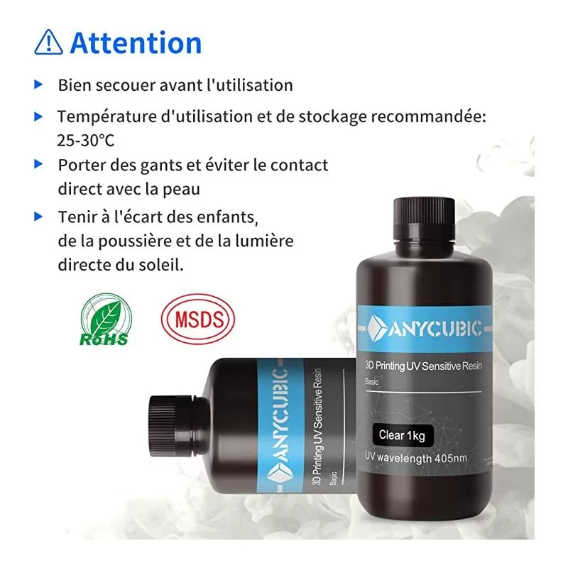 Anycubic Transparent Standard Resin - 1 kg - Polyfab3D