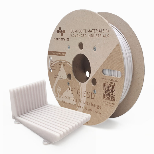 Nanovia PETG ESD White - 1,75 mm - 500 g - Polyfab3D